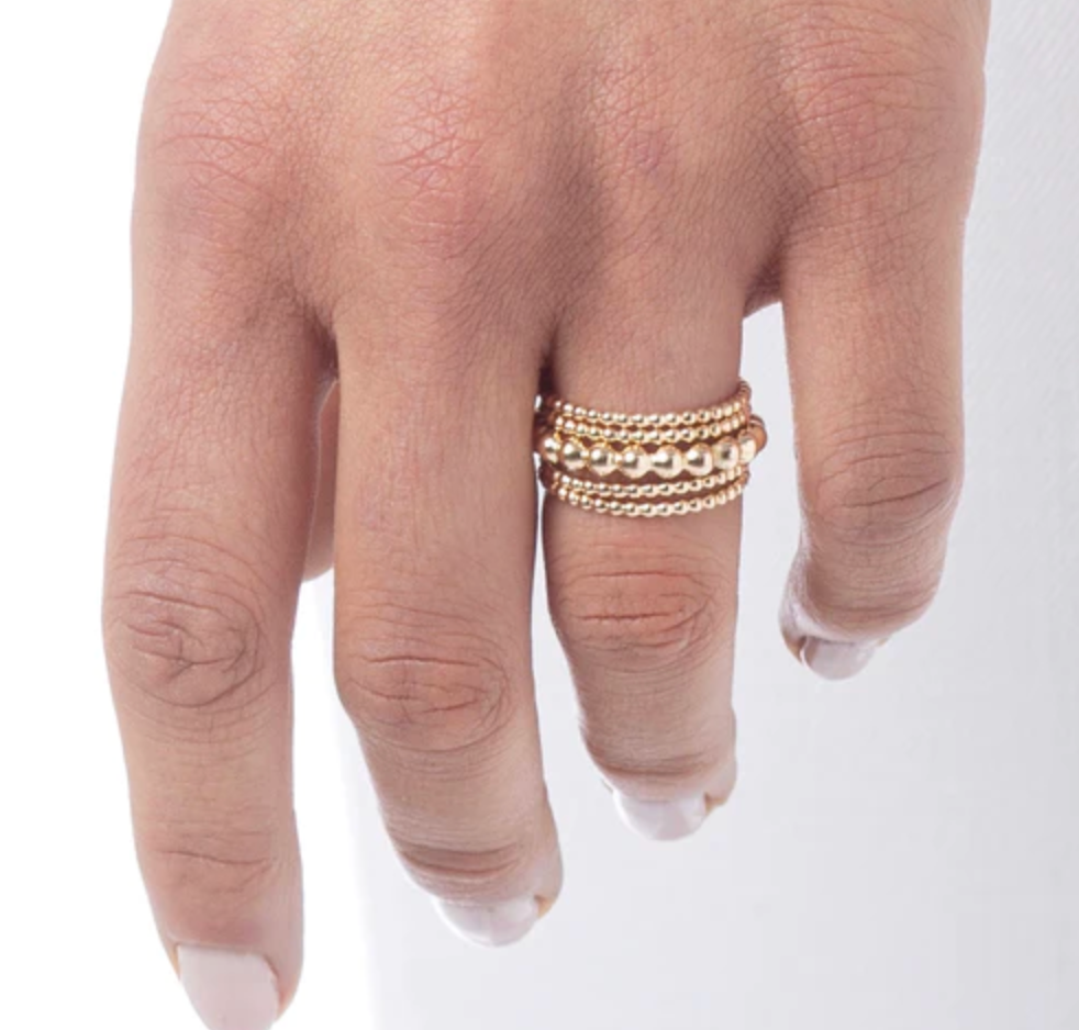 Classic Gold 3mm Bead Ring – Nini's Treasures