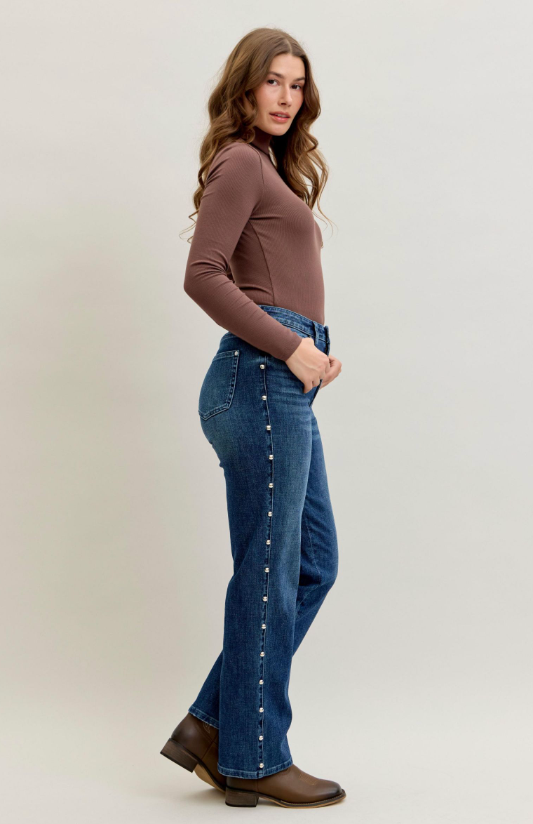 Ingrid High-Waist Studded Straight Jean – Nini's Treasures