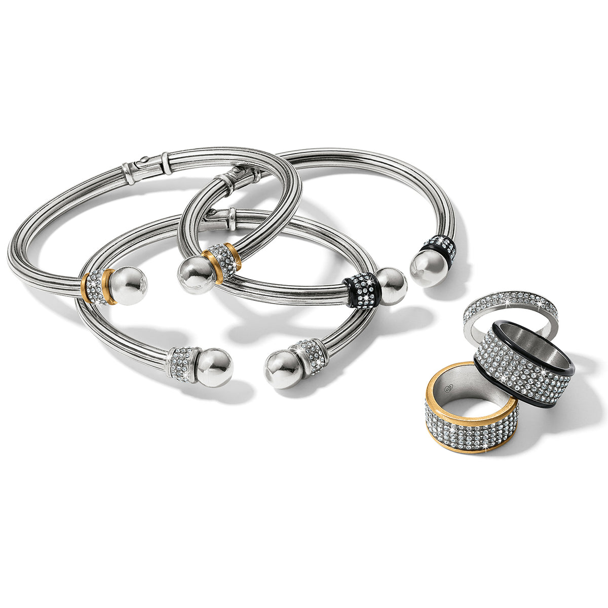 Meridian Two-Tone Open Hinged Bangle – Nini's Treasures
